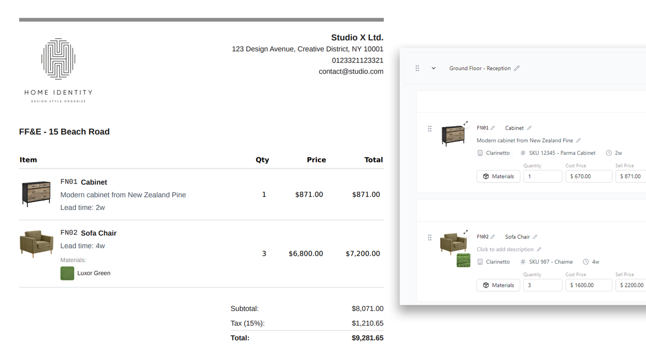 Beautiful FF&E Schedules Made Simple | SprintSpec